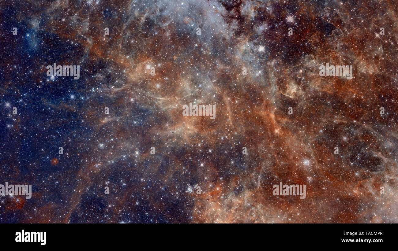 Abstract bright colorful universe. Nebula night starry sky in rainbow ...