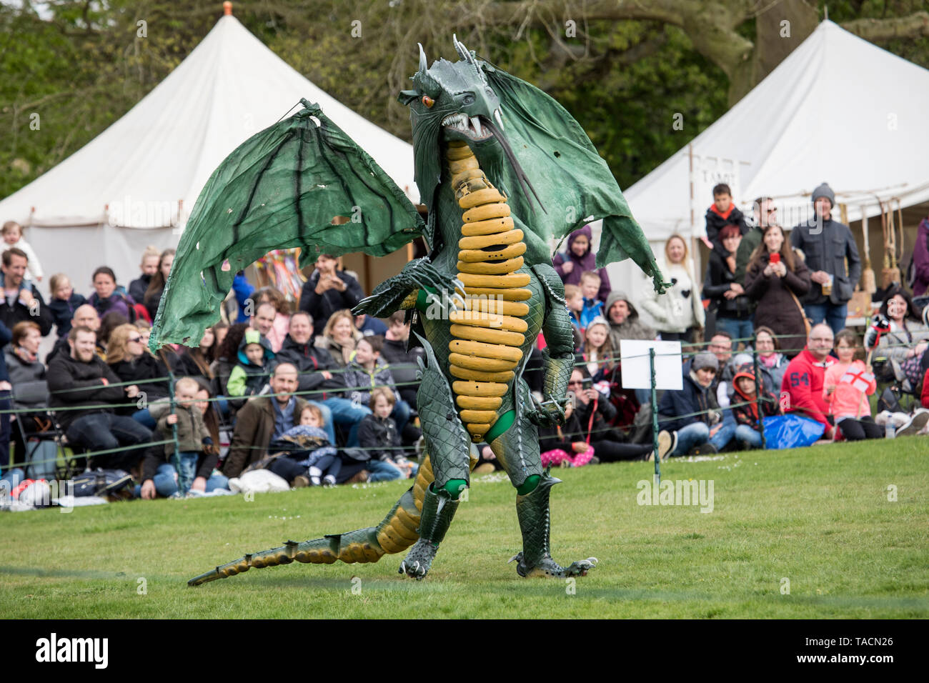Dragon at the St George's festival at Wrest Park, Silsoe, Bedfordshire ...