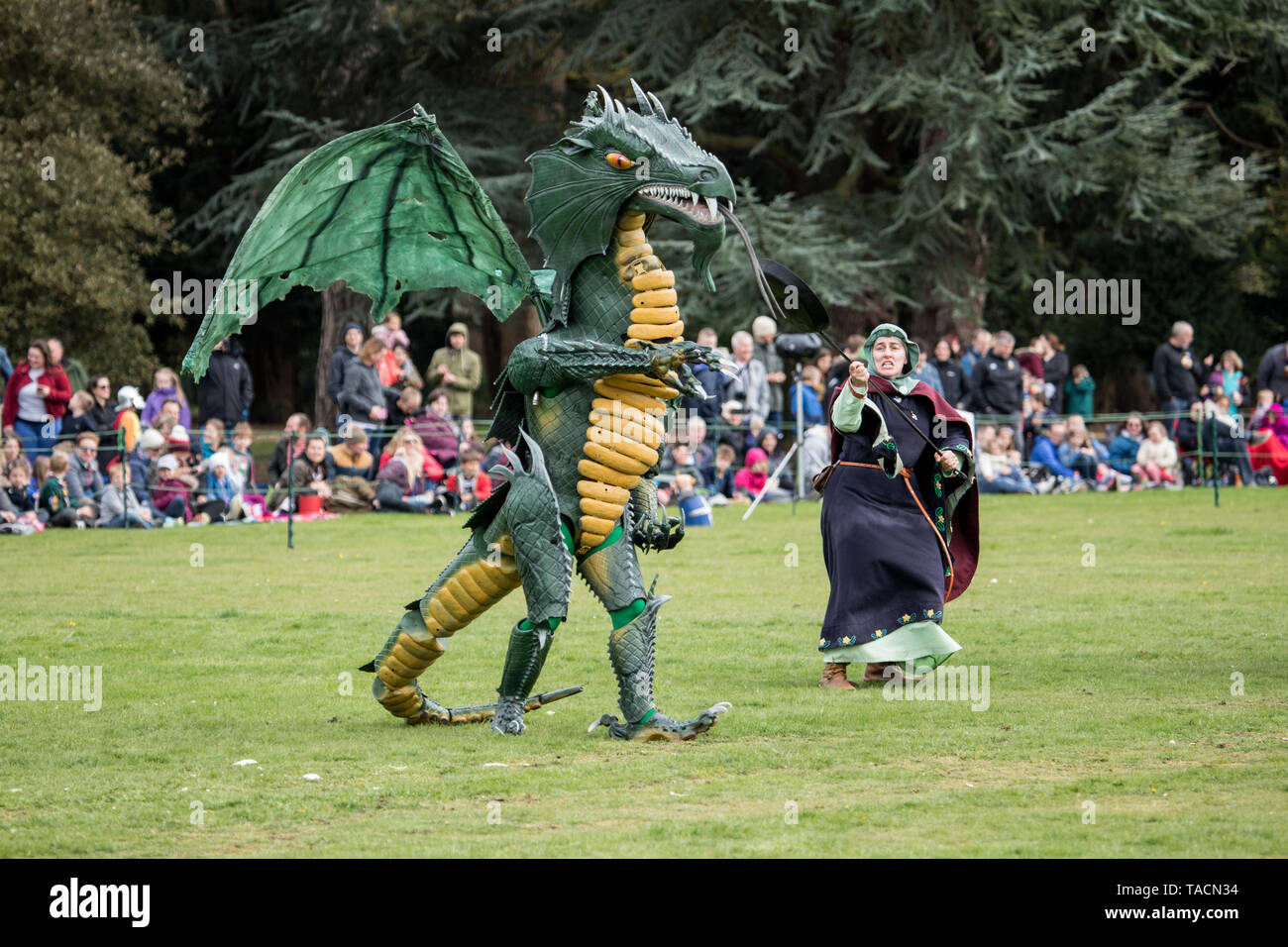 Dragon at the St George's festival at Wrest Park, Silsoe, Bedfordshire ...