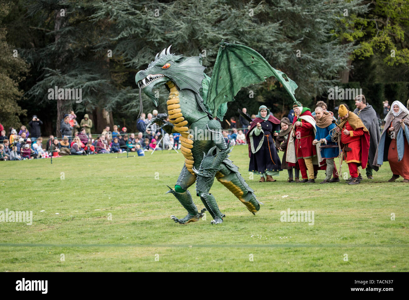 Dragon at the St George's festival at Wrest Park, Silsoe, Bedfordshire ...