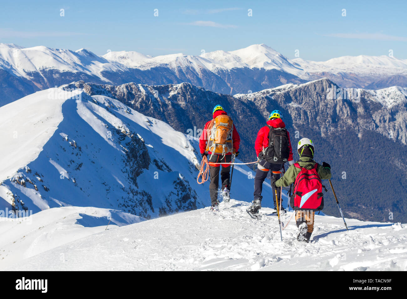 Ski mountaineer on snowy peak hi-res stock photography and images - Alamy