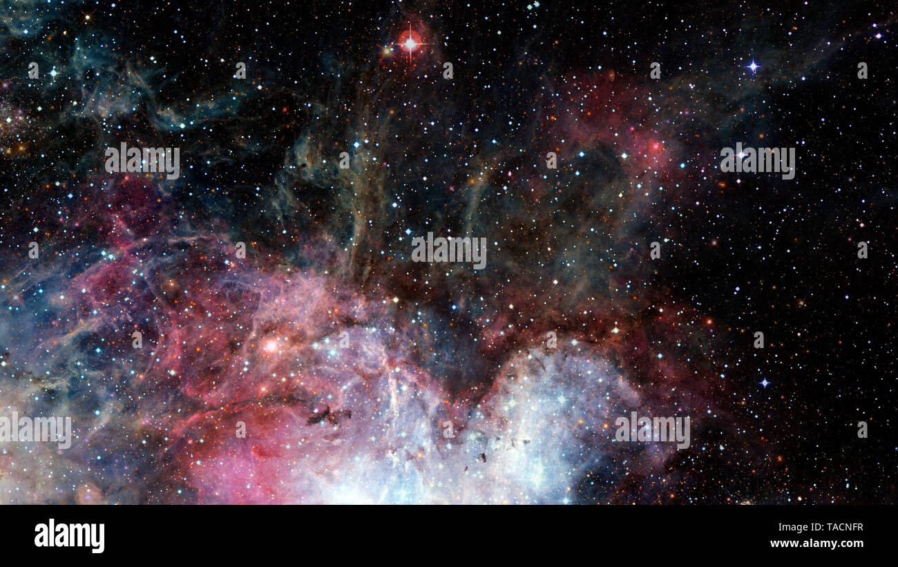 Abstract bright colorful universe. Nebula night starry sky in rainbow ...