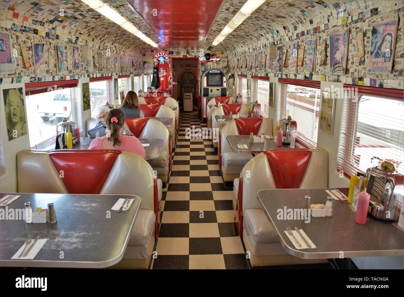 Rock & Roll Diner in California USA America in the 1950s style of ...
