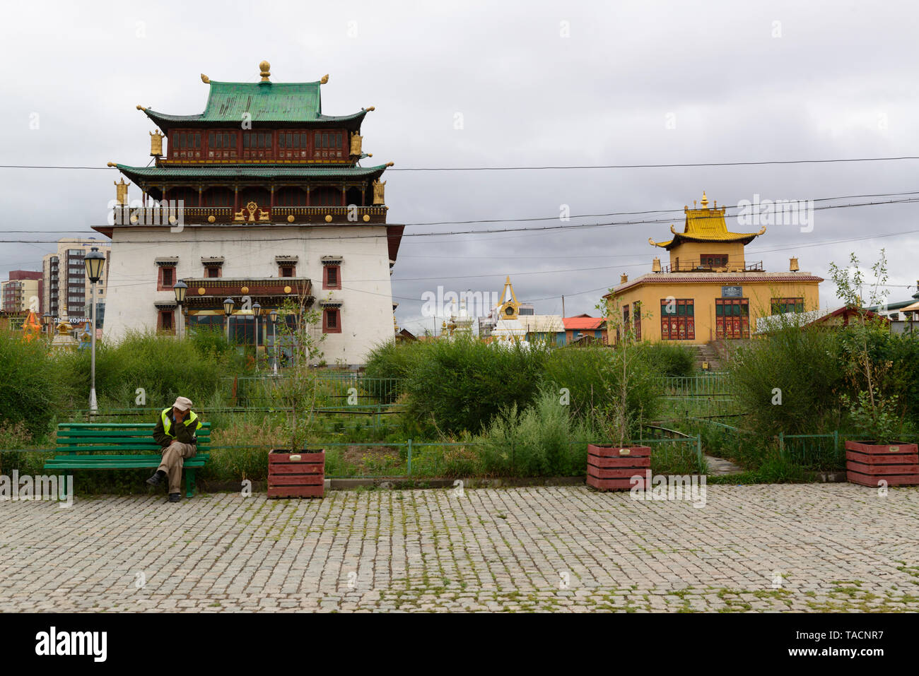 The Gandan monastery in Ulaanbaatar, Mongolia. Temple of Boddhisattva ...