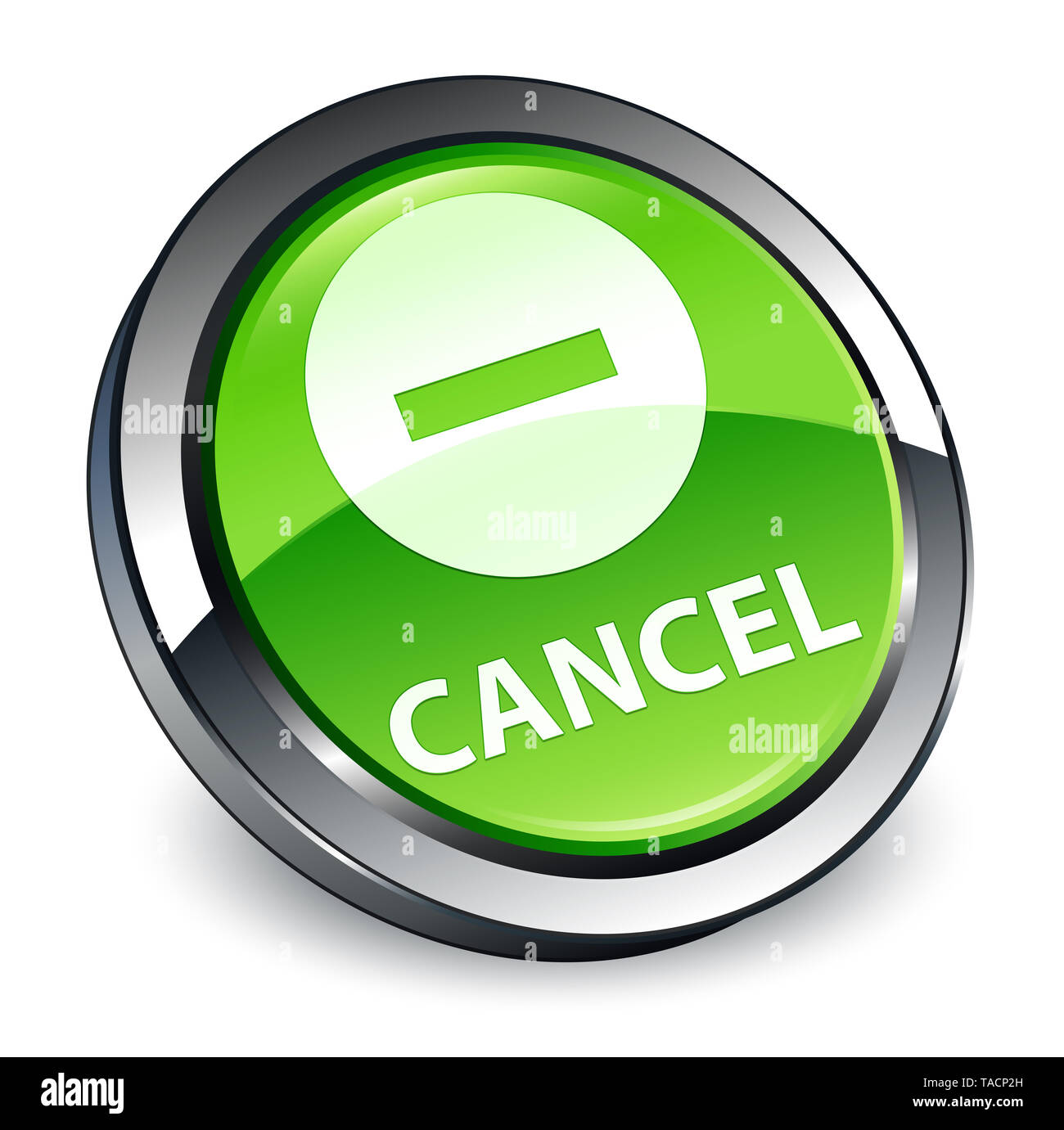 Cancel isolated on 3d green round button abstract illustration Stock ...