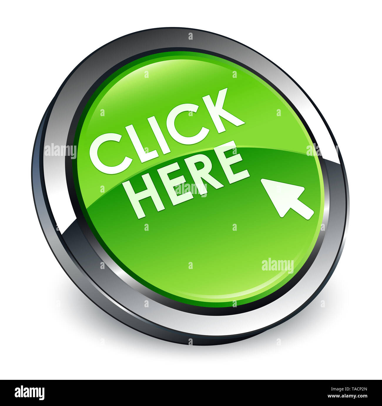 Click here isolated on 3d green round button abstract illustration ...
