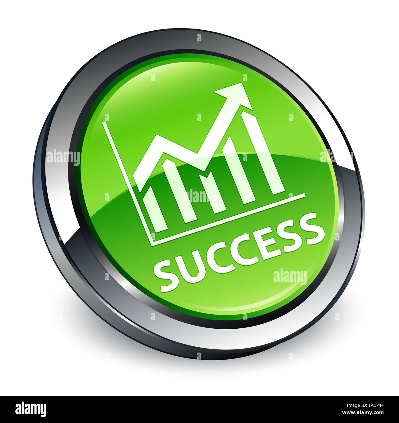 Success (statistics icon) isolated on 3d green round button abstract ...