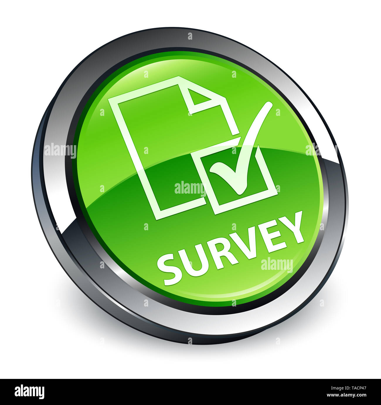 Survey isolated on 3d green round button abstract illustration Stock ...