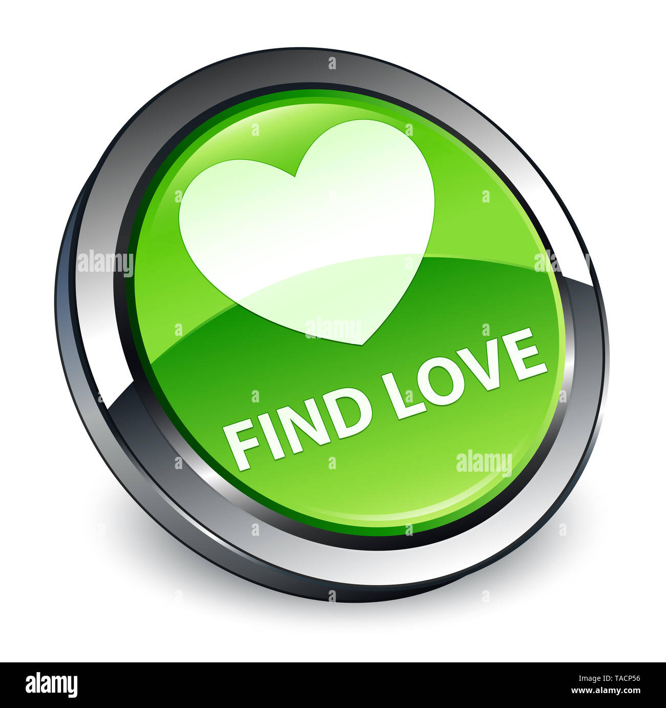 Find love isolated on 3d green round button abstract illustration Stock ...