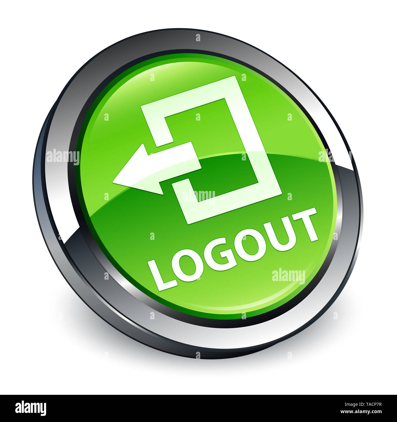 Logout isolated on 3d green round button abstract illustration Stock ...