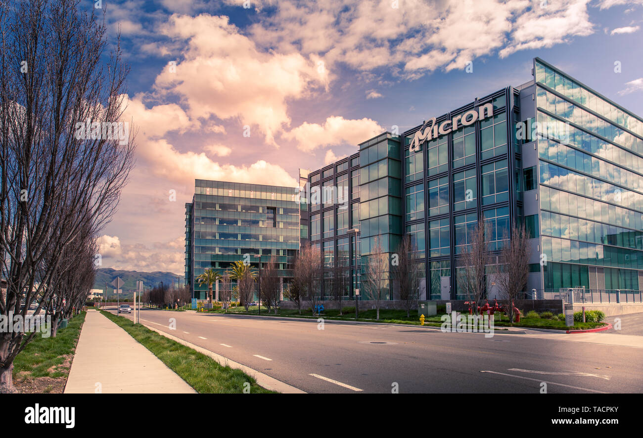 San Jose, CA, USA - March 26, 2019: Micron Technology Inc. One of ...