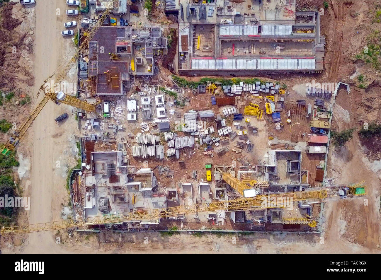 Construction site - Aerial image of a large Residential compound during ...