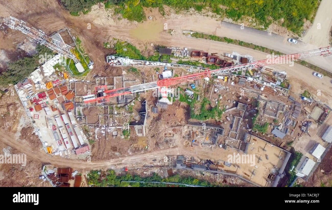Construction site - Aerial image of a large Residential compound during ...