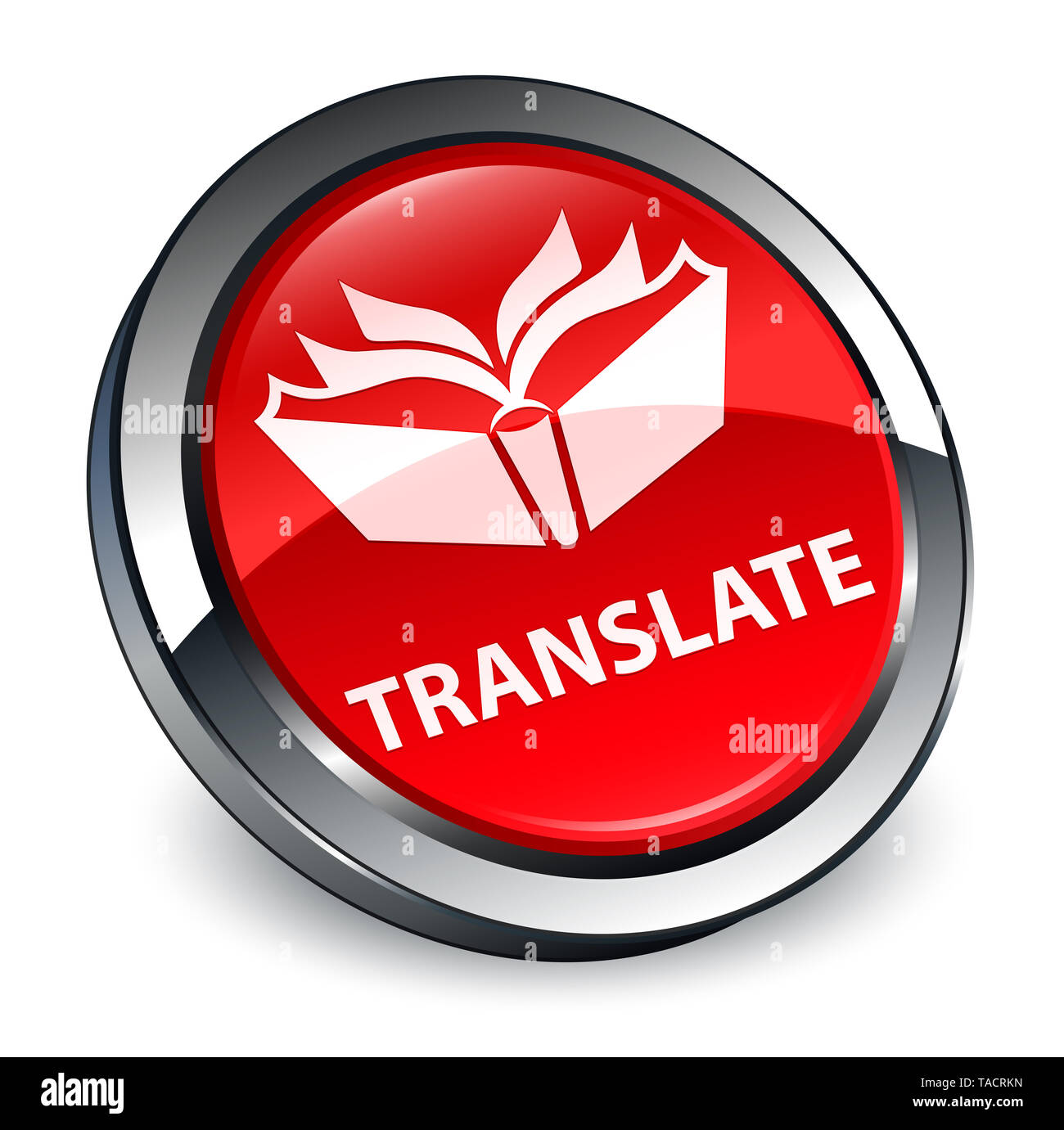 Translate isolated on 3d red round button abstract illustration Stock ...
