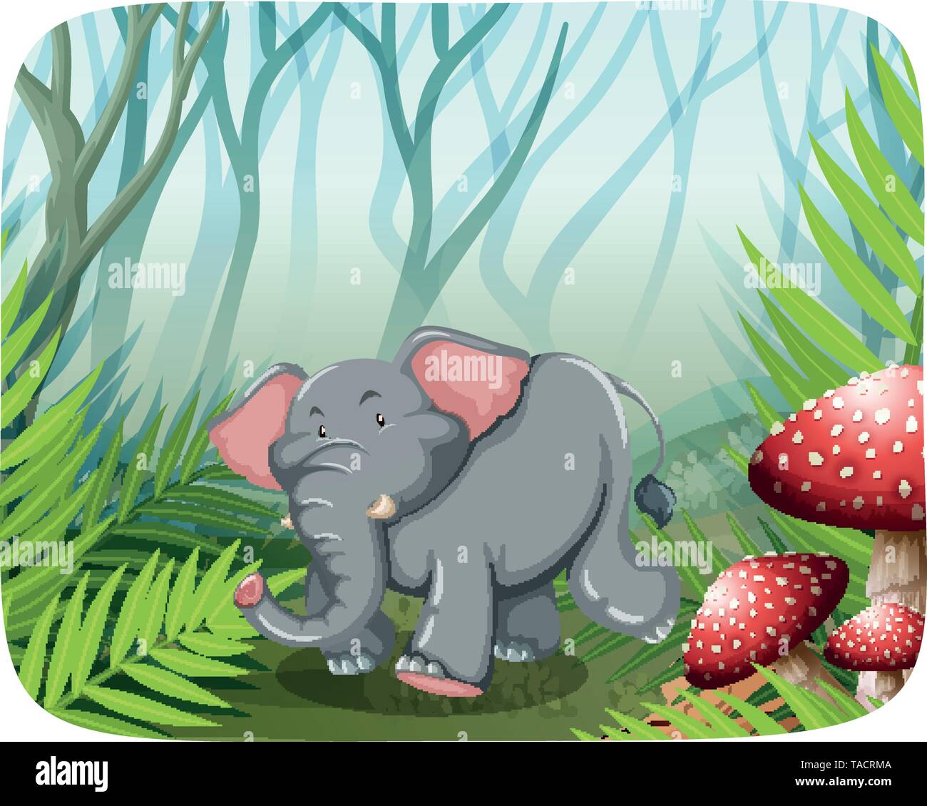 Elephant running in the wild illustration Stock Vector Image & Art - Alamy