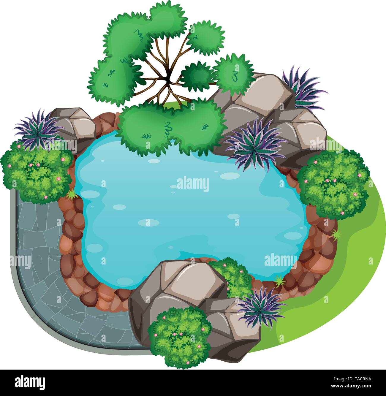 A garden top view illustration Stock Vector Image & Art - Alamy