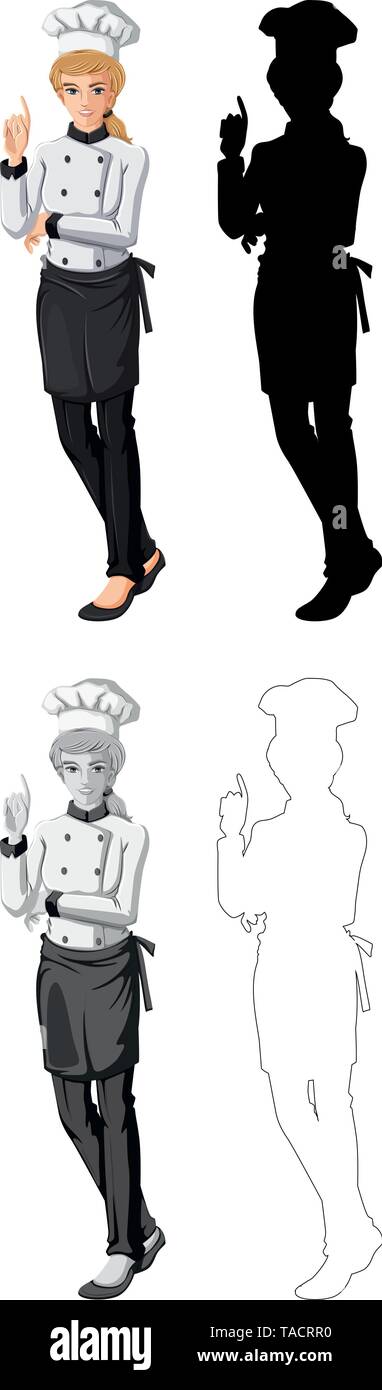Cartoon woman chef character Cut Out Stock Images & Pictures - Alamy