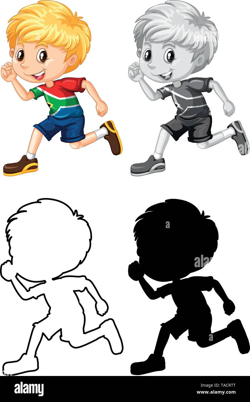 Set of boy running illustration Stock Vector Image & Art - Alamy