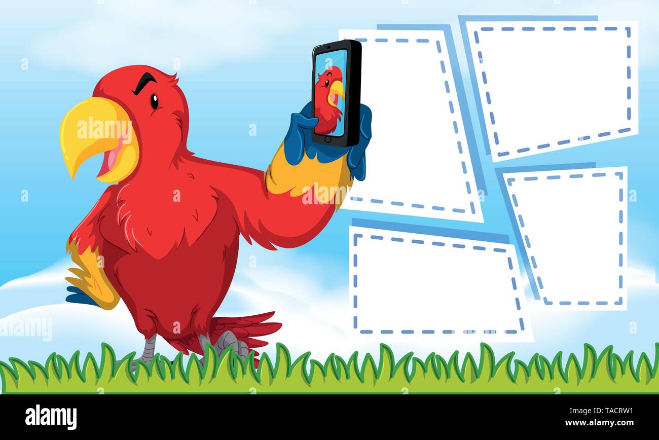 Parrot on note template illustration Stock Vector Image & Art - Alamy