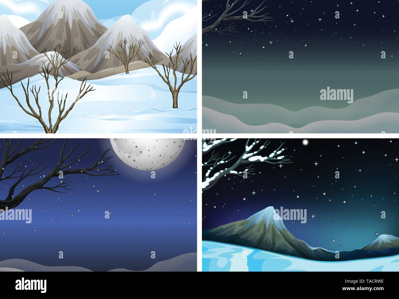 Set winter night scene hi-res stock photography and images - Alamy
