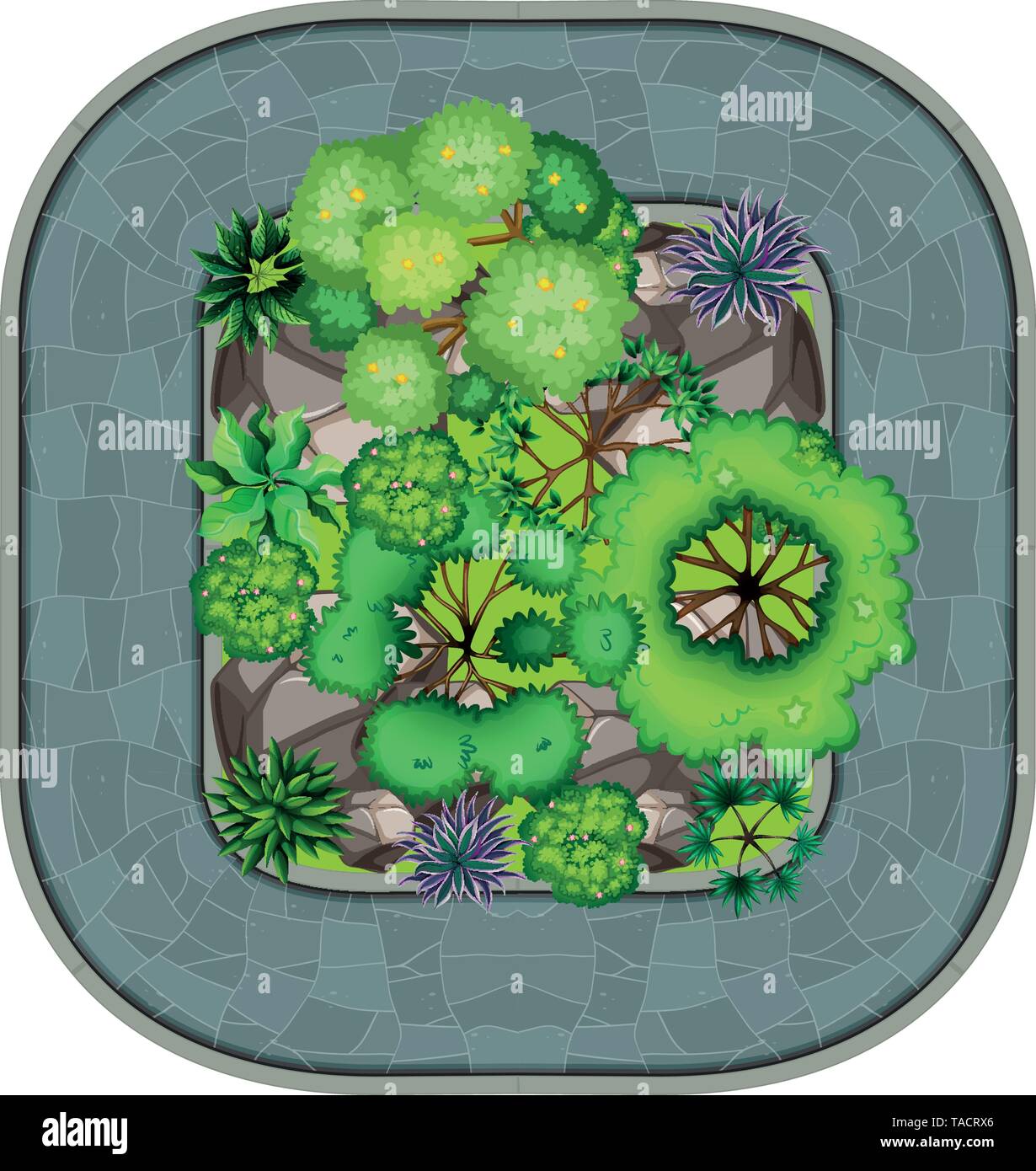 An aeriel view of garden illustration Stock Vector Image & Art - Alamy