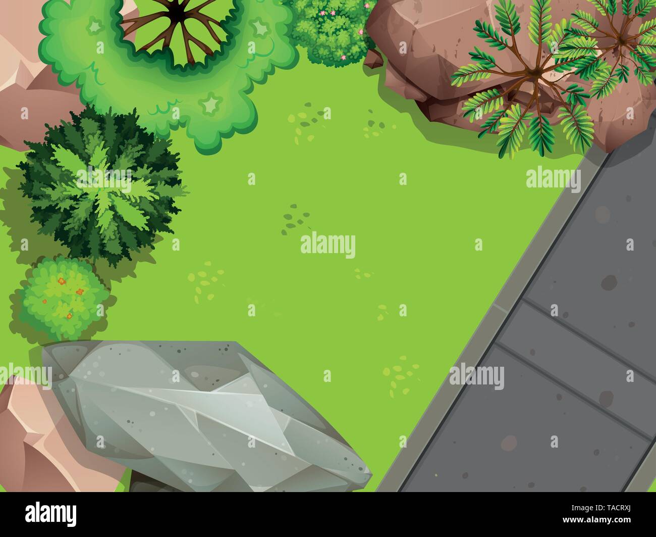 Aerial view of garden illustration Stock Vector Image & Art - Alamy