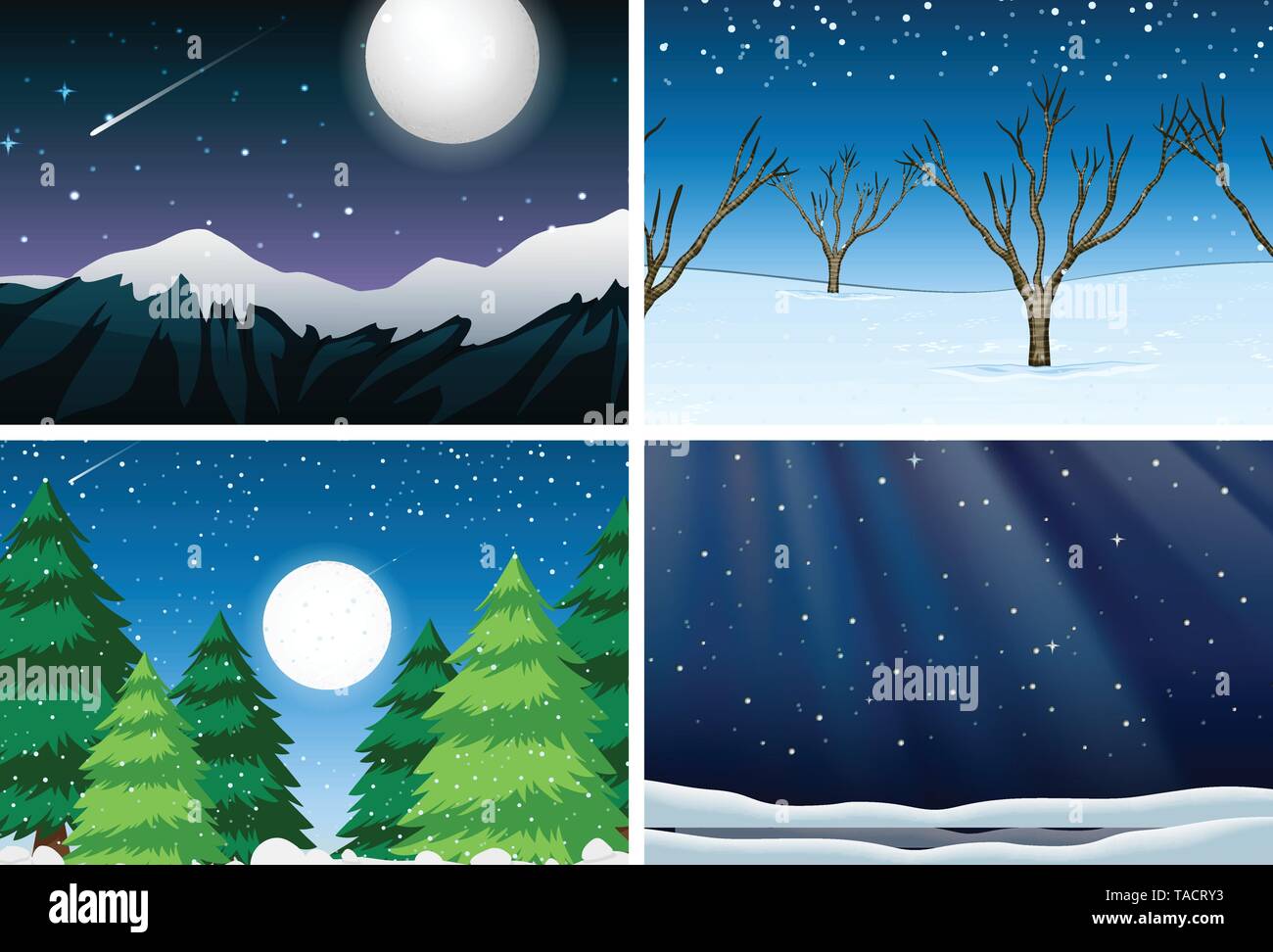 Set of night scene illustration Stock Vector Image & Art - Alamy