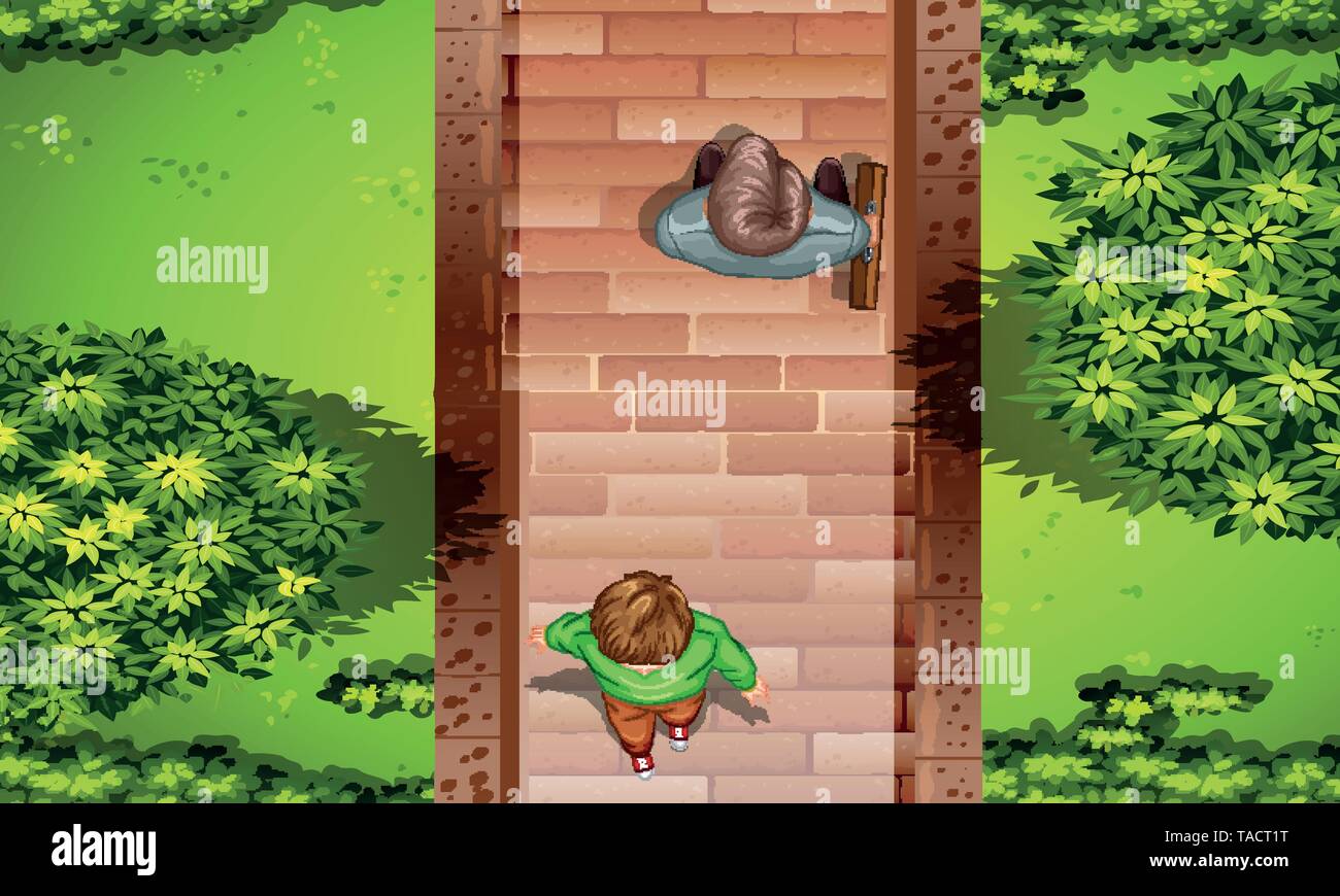 Aerial view of garden illustration Stock Vector Image & Art - Alamy