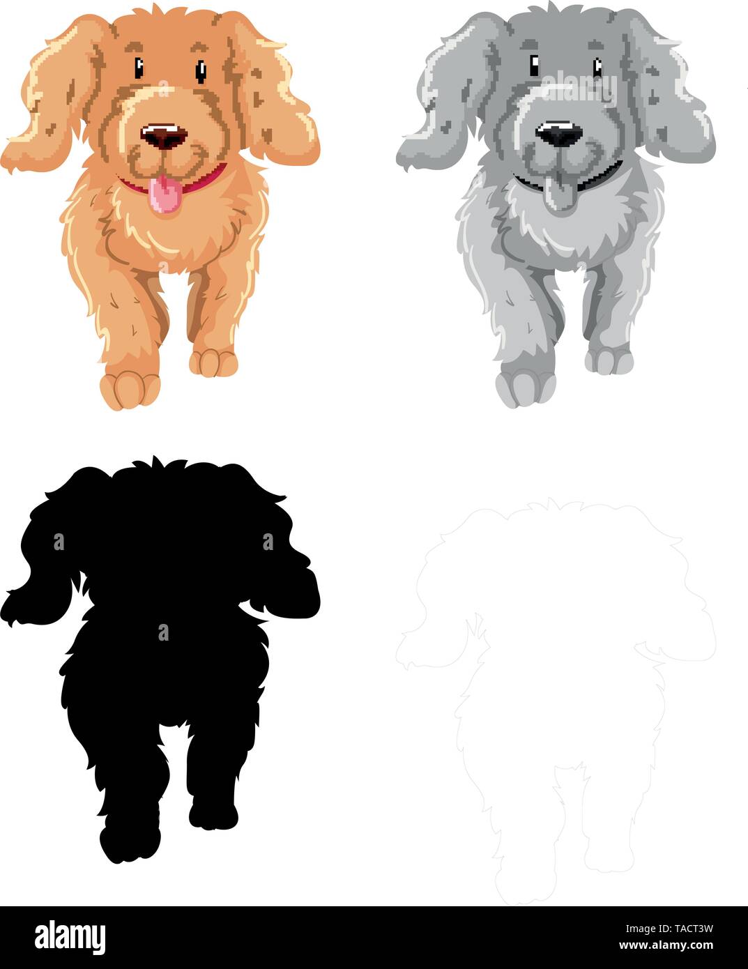 Set of poodle character illustration Stock Vector Image & Art - Alamy