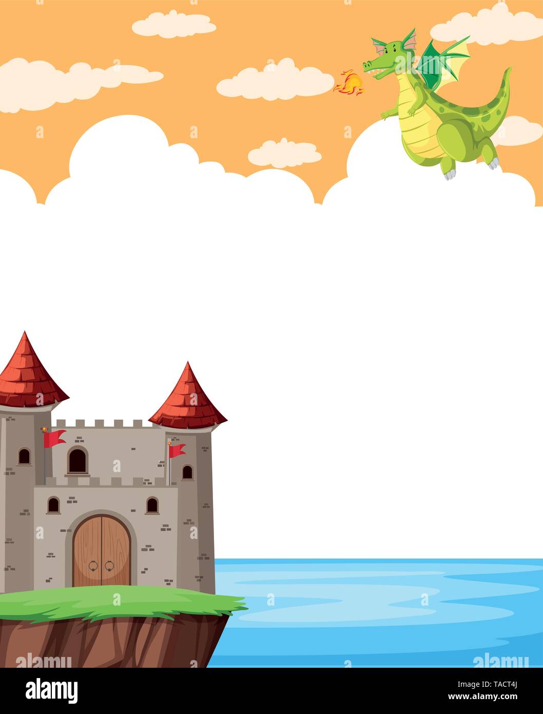 Fantasy castle on note template illustration Stock Vector Image & Art ...