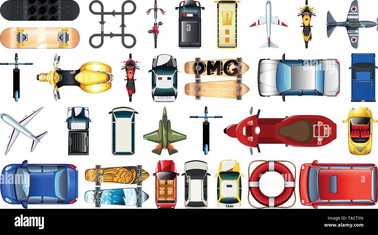 Set of transportation vehicle illustration Stock Vector Image & Art - Alamy