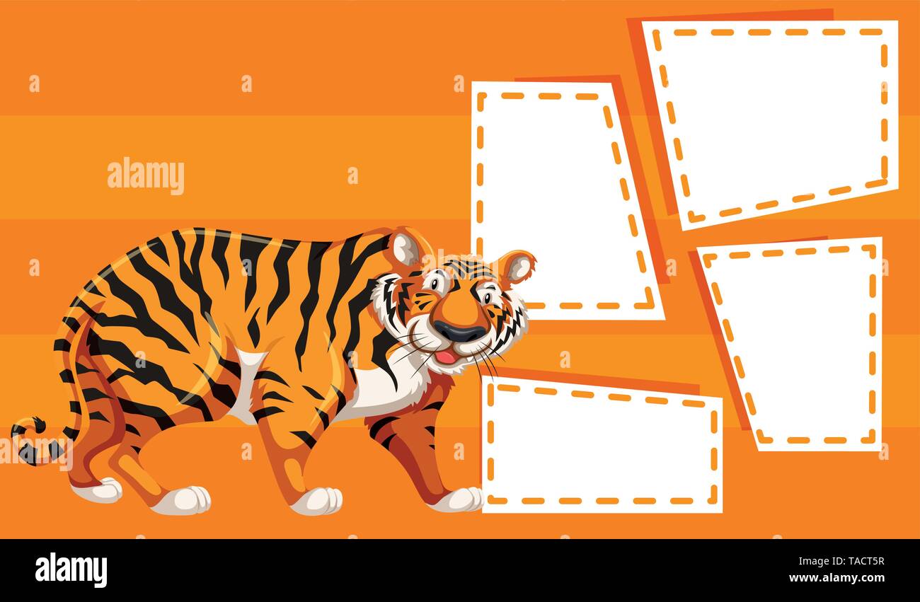 A tiger on note template illustration Stock Vector Image & Art - Alamy
