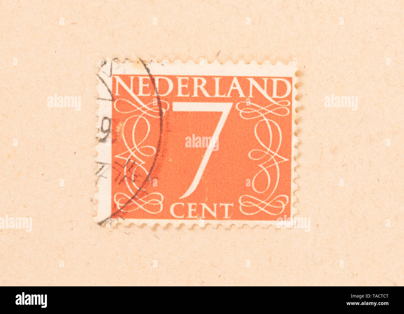 THE NETHERLANDS 1950: A stamp printed in the Netherlands shows it's ...
