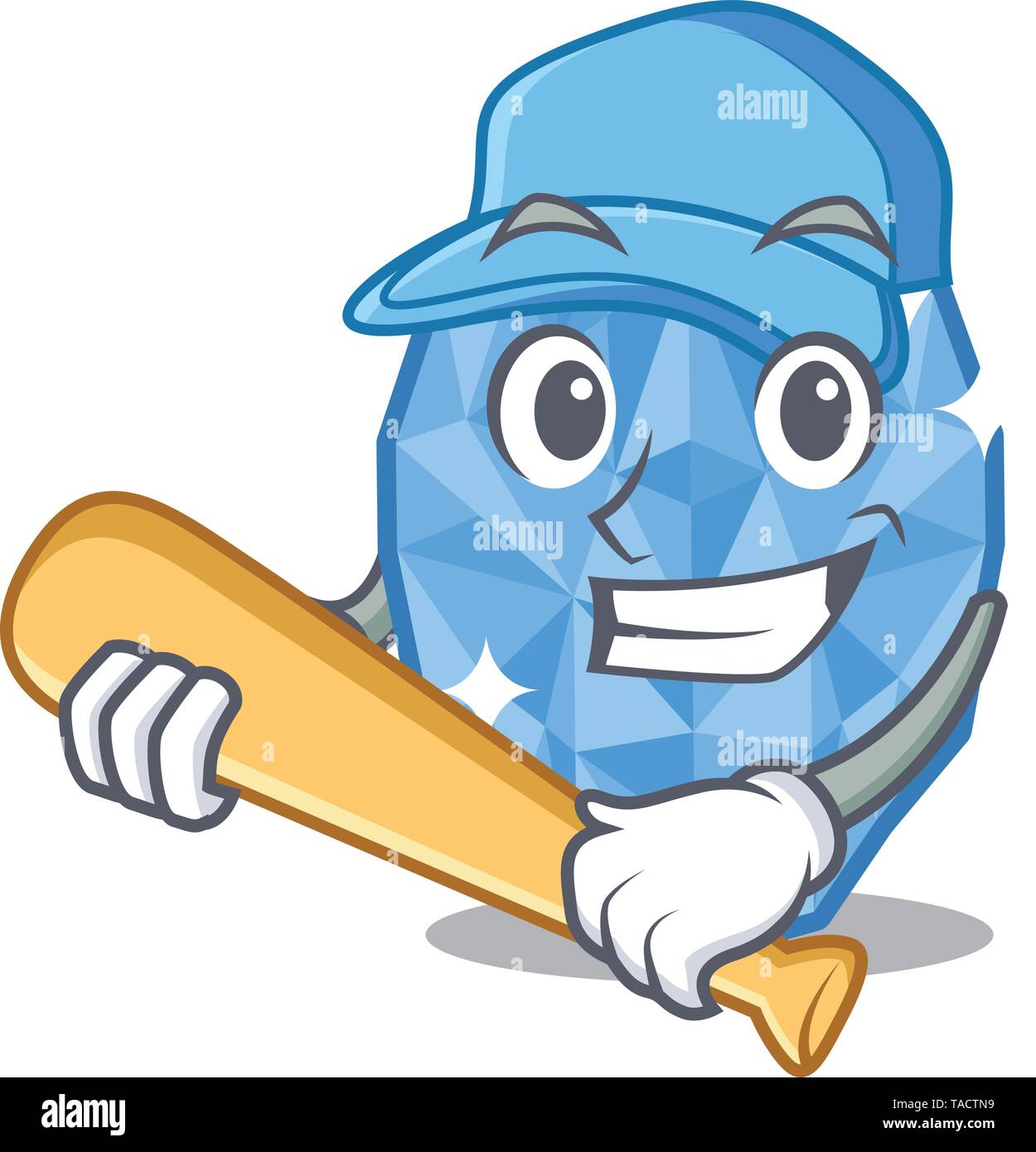 Playing baseball aquamarine gem in a cartoon box Stock Vector Image ...