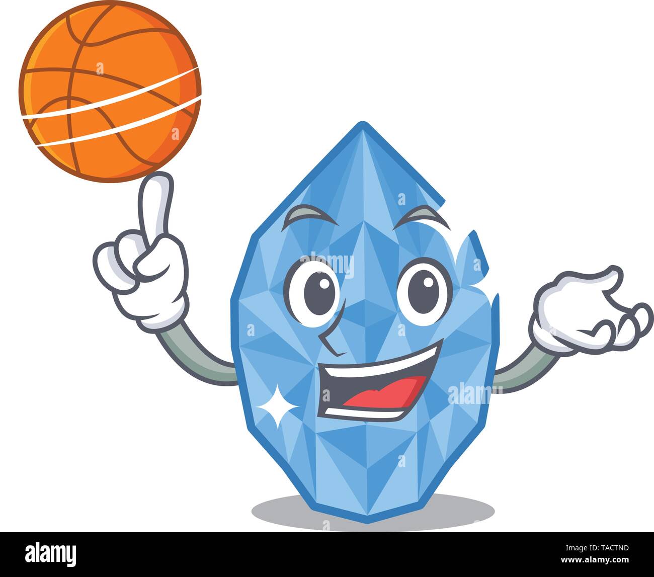 With basketball aquamarine gem in a cartoon box Stock Vector Image ...