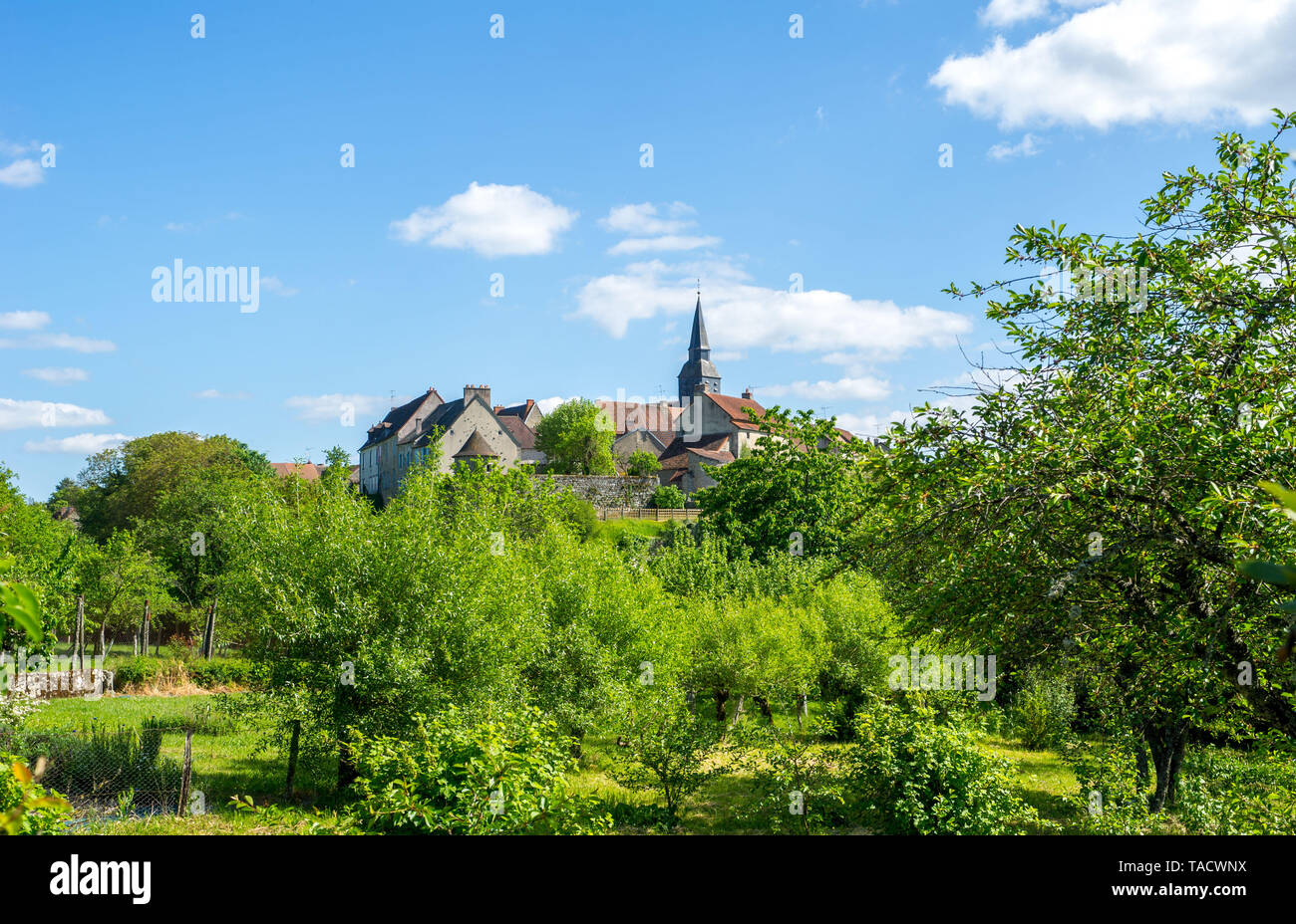 Chenerailles (central France): overview of the village in the ...