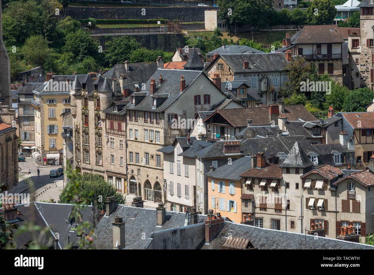 Tulle (south-western France): rooftop view with the buildings of "place ...