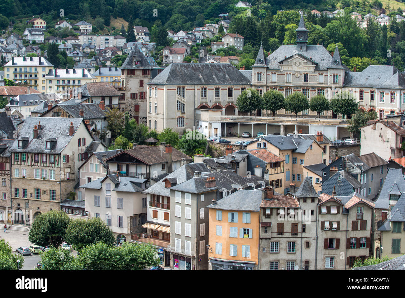 Tulle (south-eastern France): buildings in "place Gambetta" square in ...