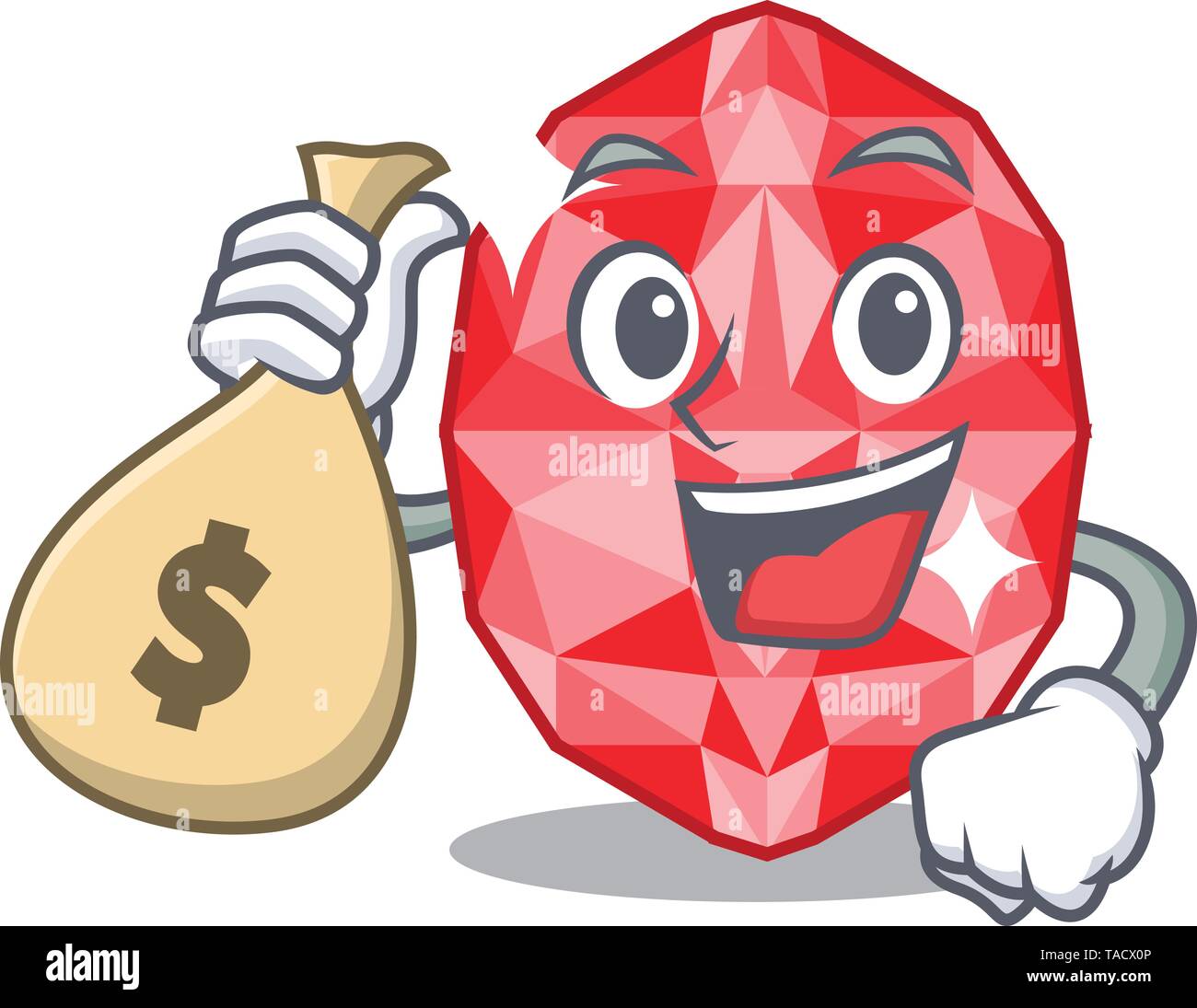 With money bag ruby gems in a cartoon box Stock Vector Image & Art - Alamy