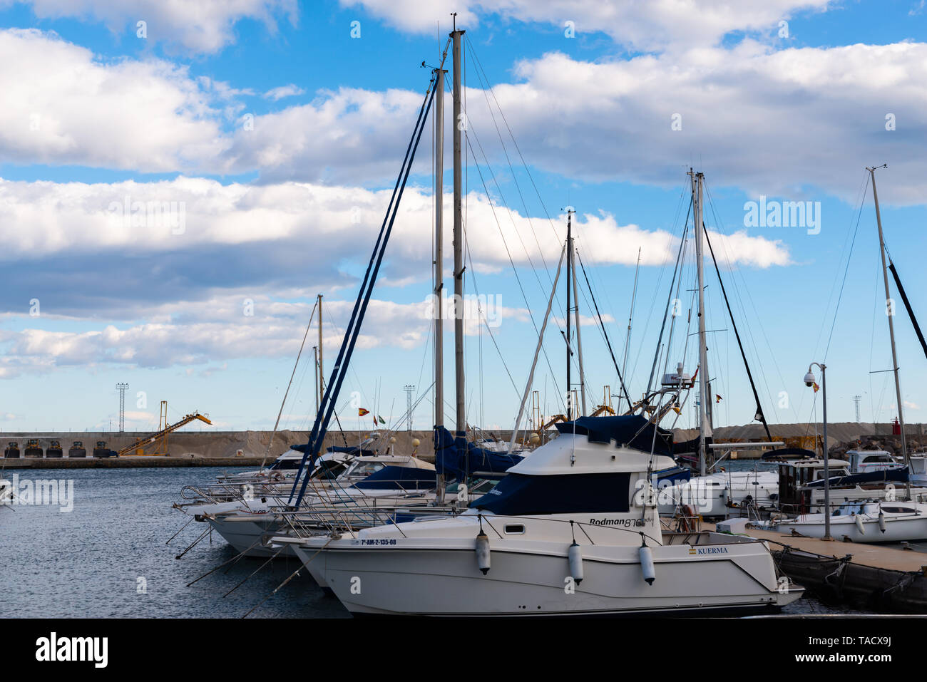 GARRUCHA, SPAIN - FEBRUARY 2, 2019 A beautiful marina with luxury ...