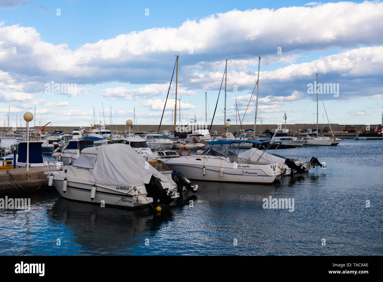 GARRUCHA, SPAIN - FEBRUARY 2, 2019 A beautiful marina with luxury ...