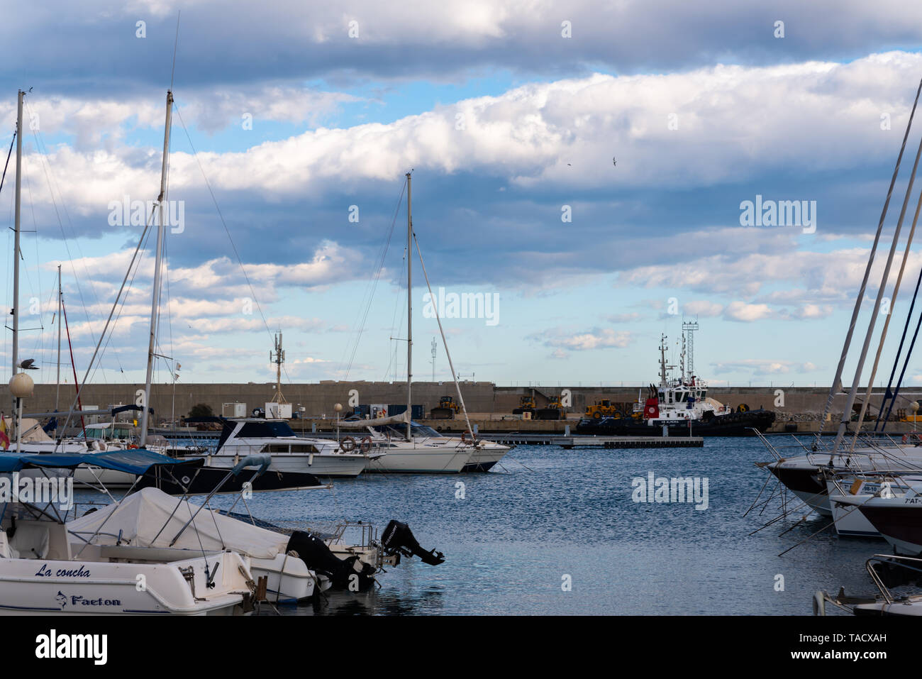 GARRUCHA, SPAIN - FEBRUARY 2, 2019 A beautiful marina with luxury ...