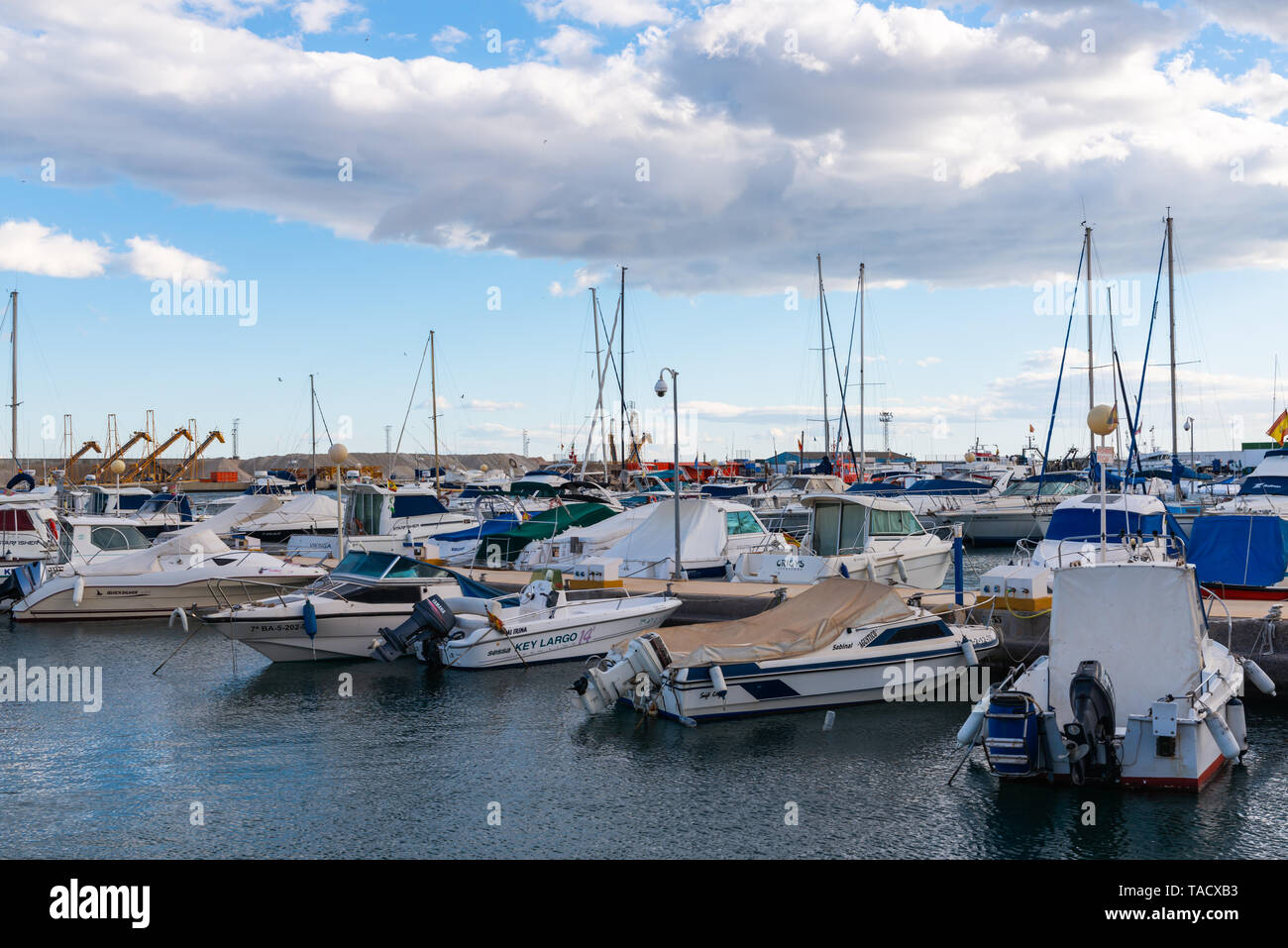 GARRUCHA, SPAIN - FEBRUARY 2, 2019 A beautiful marina with luxury ...