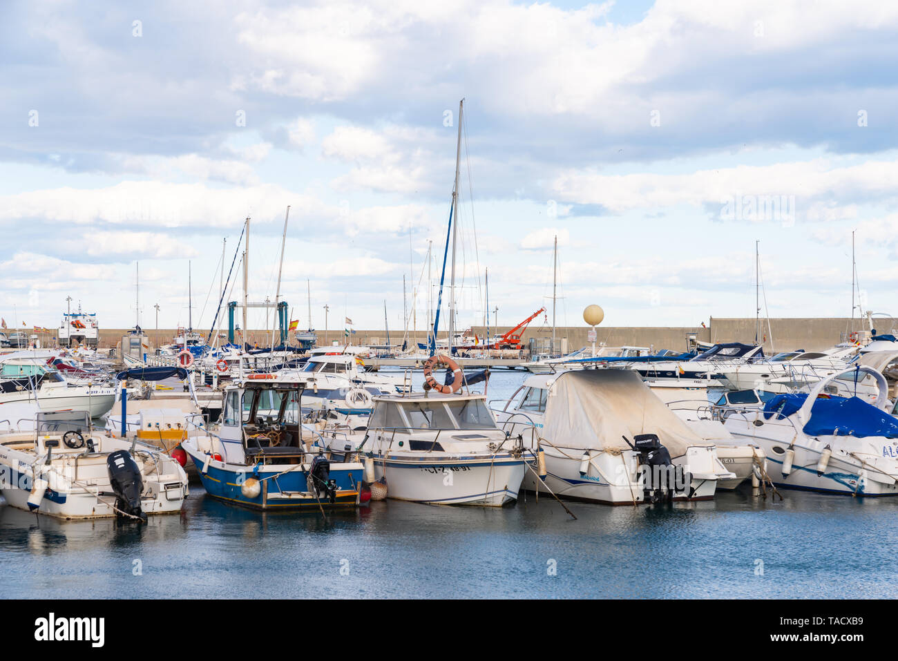 GARRUCHA, SPAIN - FEBRUARY 2, 2019 A beautiful marina with luxury ...