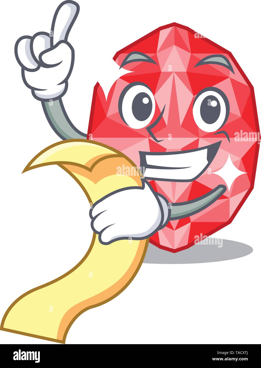 With menu ruby gems above cartoon dressing table Stock Vector Image ...