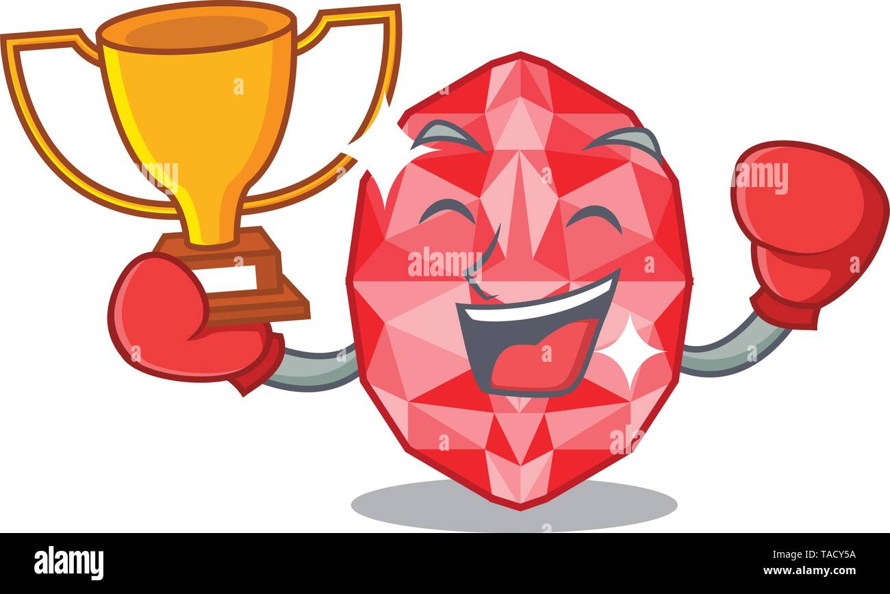 Boxing winner ruby gems in the mascot shape Stock Vector Image & Art ...