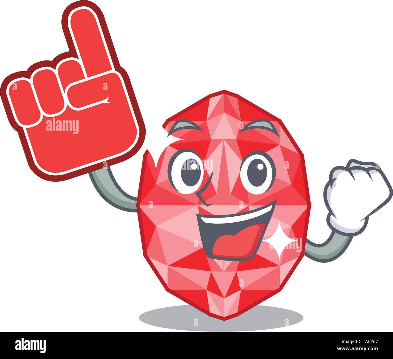 Foam finger ruby gems in the mascot shape Stock Vector Image & Art - Alamy
