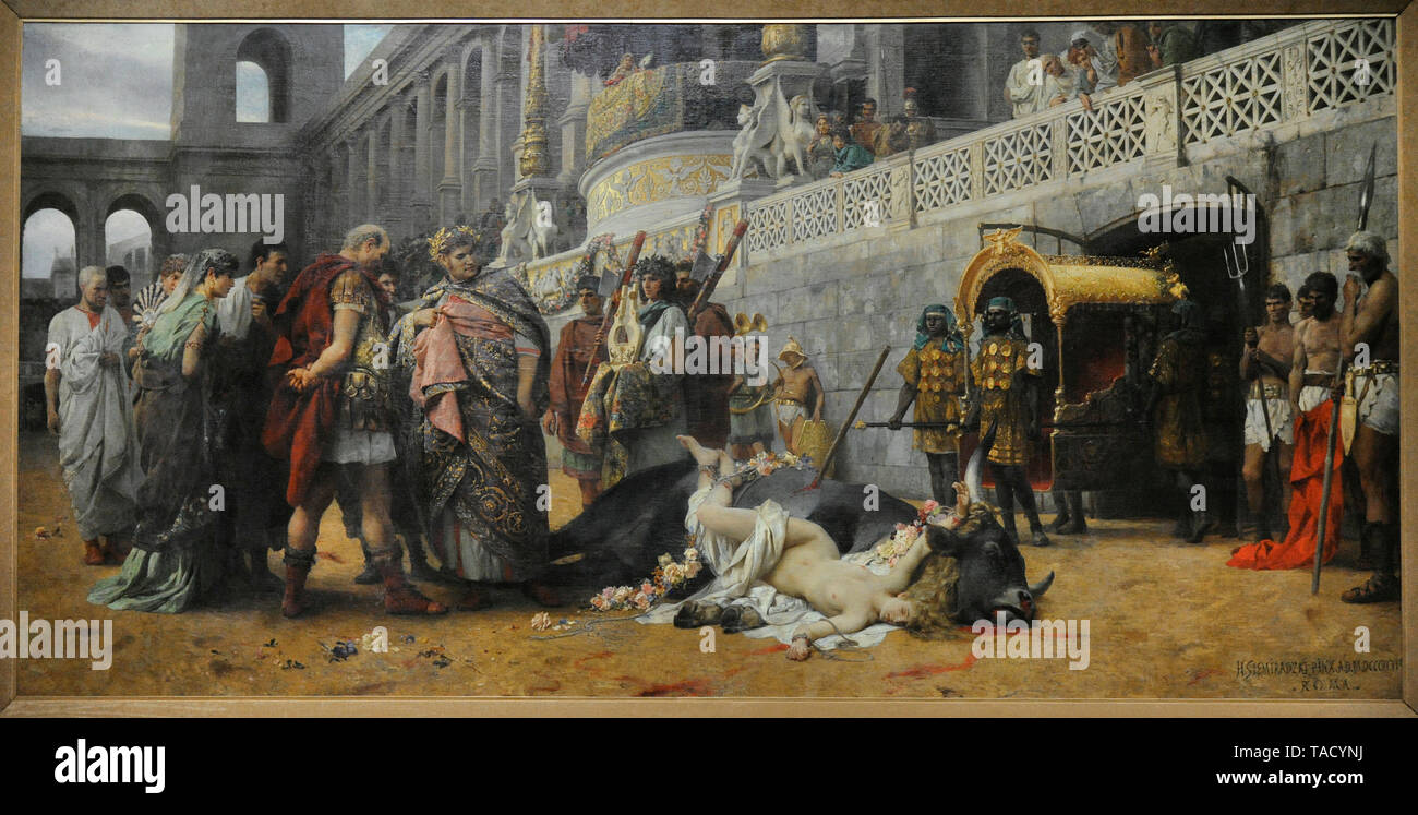 Henryk Siemiradzki (1843-1902). Polish painter. The Christian Dirce ...