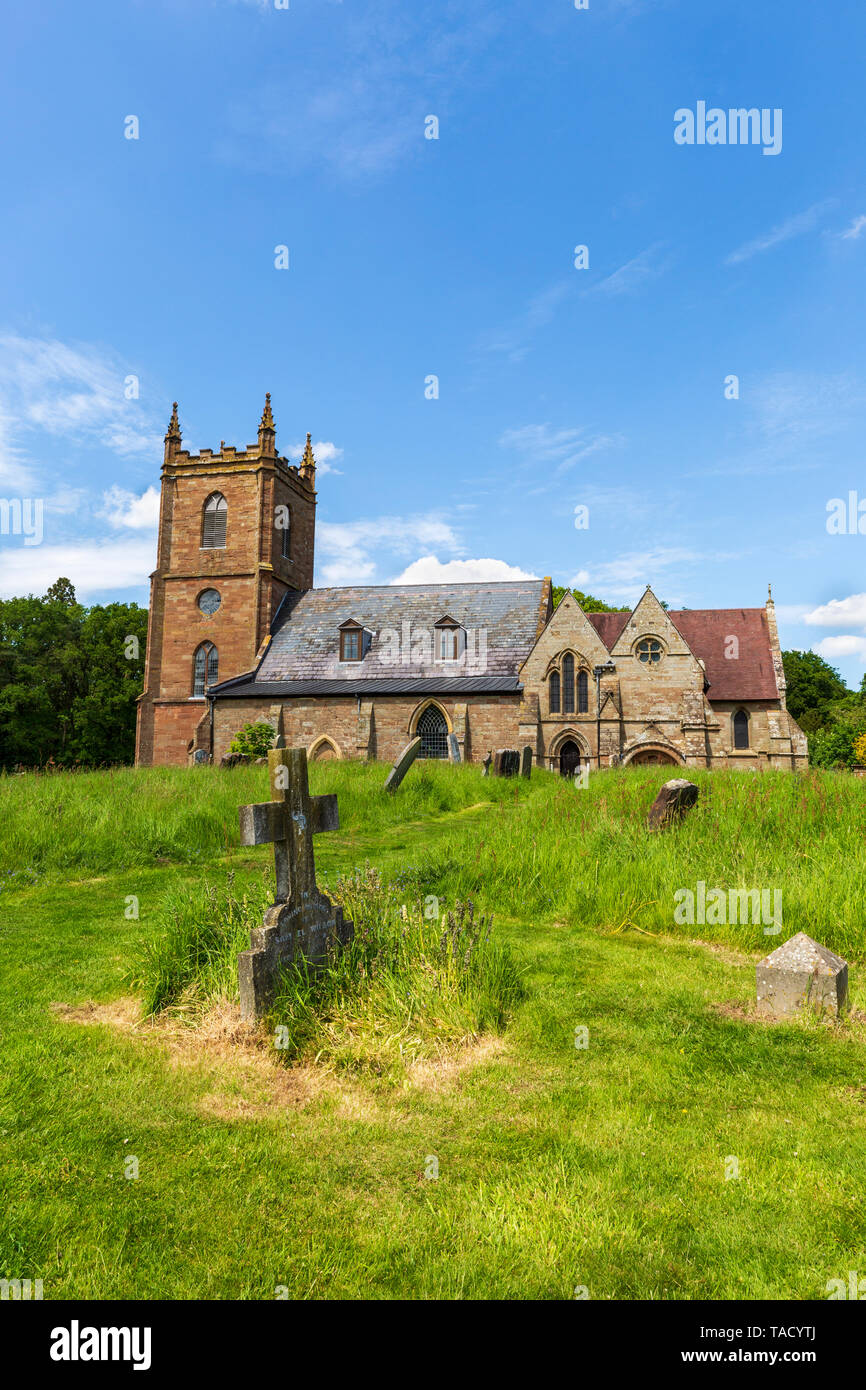 The 13th Century Sandstone Church at Hanbury in Worcestershire, England ...