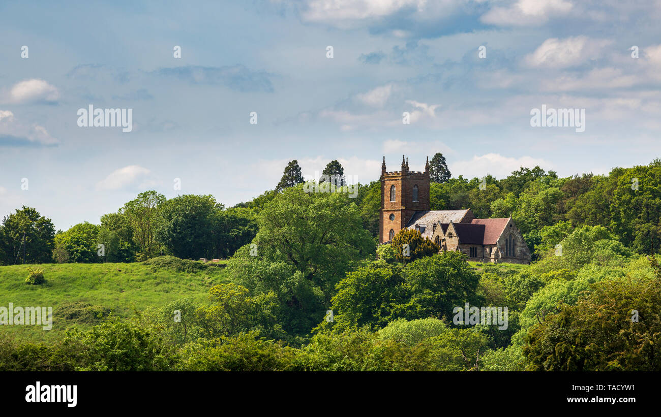 The 13th Century Sandstone Church at Hanbury in Worcestershire, England ...